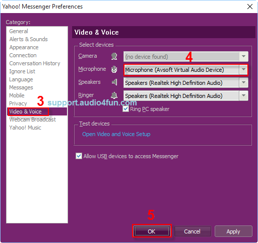 Change voice when talking on Yahoo Messenger 11 with VCSD 9.5 - Audio4fun Support Center